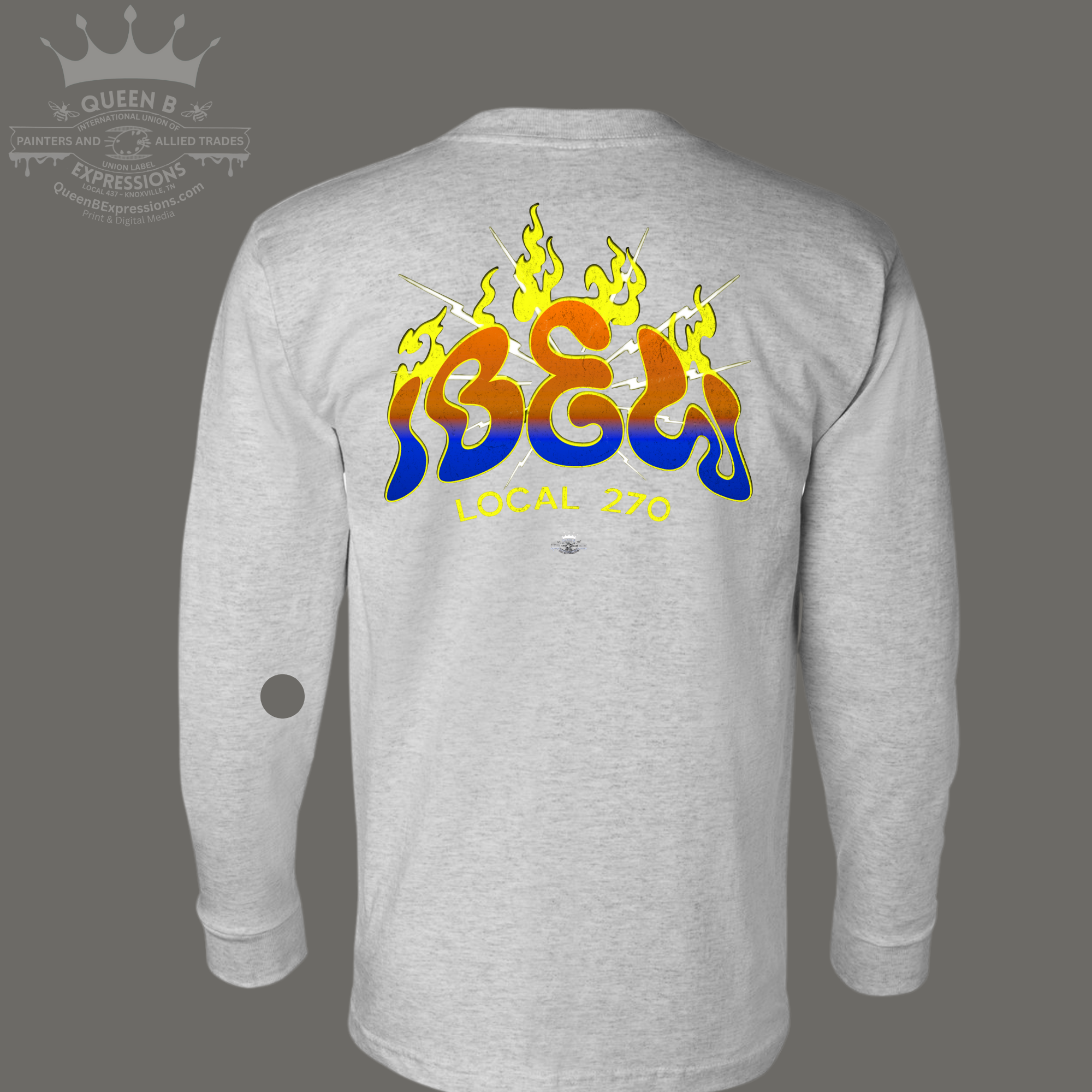 IBEW LOCAL 270 ~ DARK ASH NO POCKET LONG SLEEVE – Queen B Expressions