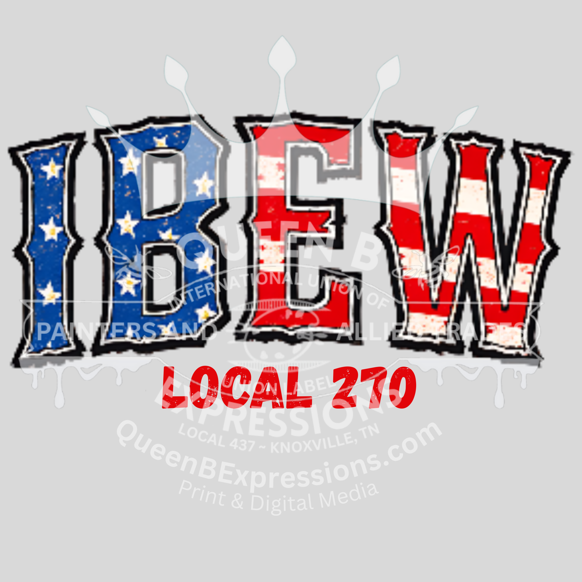 IBEW LOCAL 270 ~ RWB FLAG ~ HOODIE – Queen B Expressions