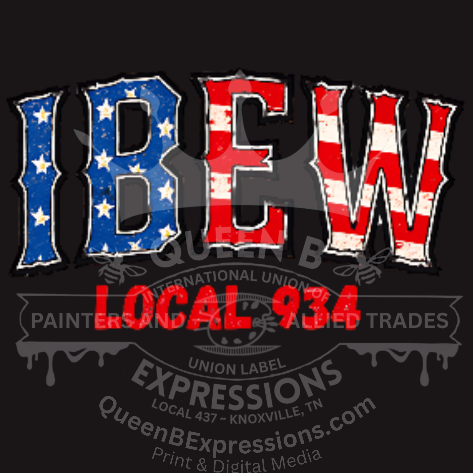 IBEW 934 ~ RWB FLAG ~ ZIP UP FLEECE – Queen B Expressions